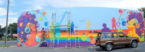 Central Ave. LGBT mural taking shape - QnotesCarolinas.com