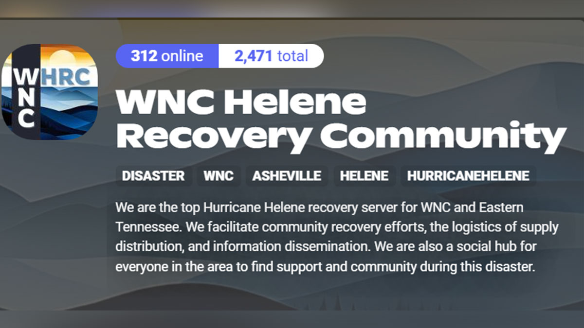 Through Discord, The WNC Helene Recovery Community seeks to help ...
